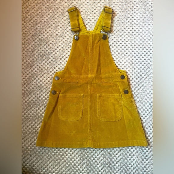 Cyrillus | Dresses | Cyrillus Yellow Corduroy Dungaree Dress | Poshmark